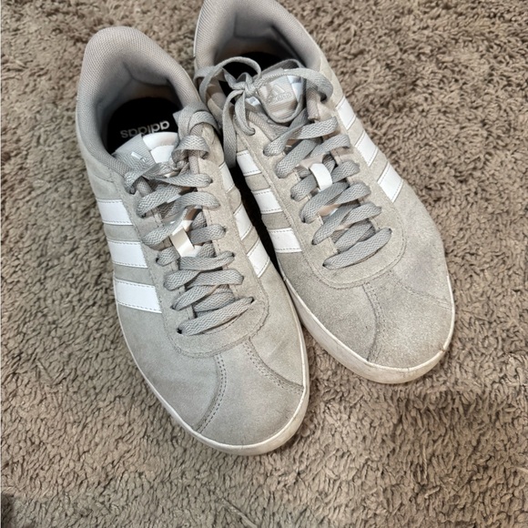 adidas | Shoes | Adidas Light Gray Suede Sneakers | Poshmark